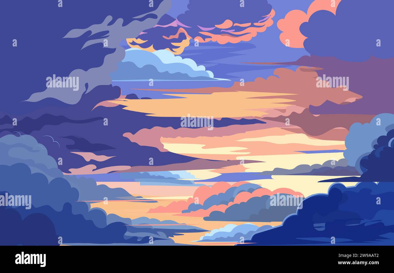 Summer night sky over sea Stock Vector Images - Alamy