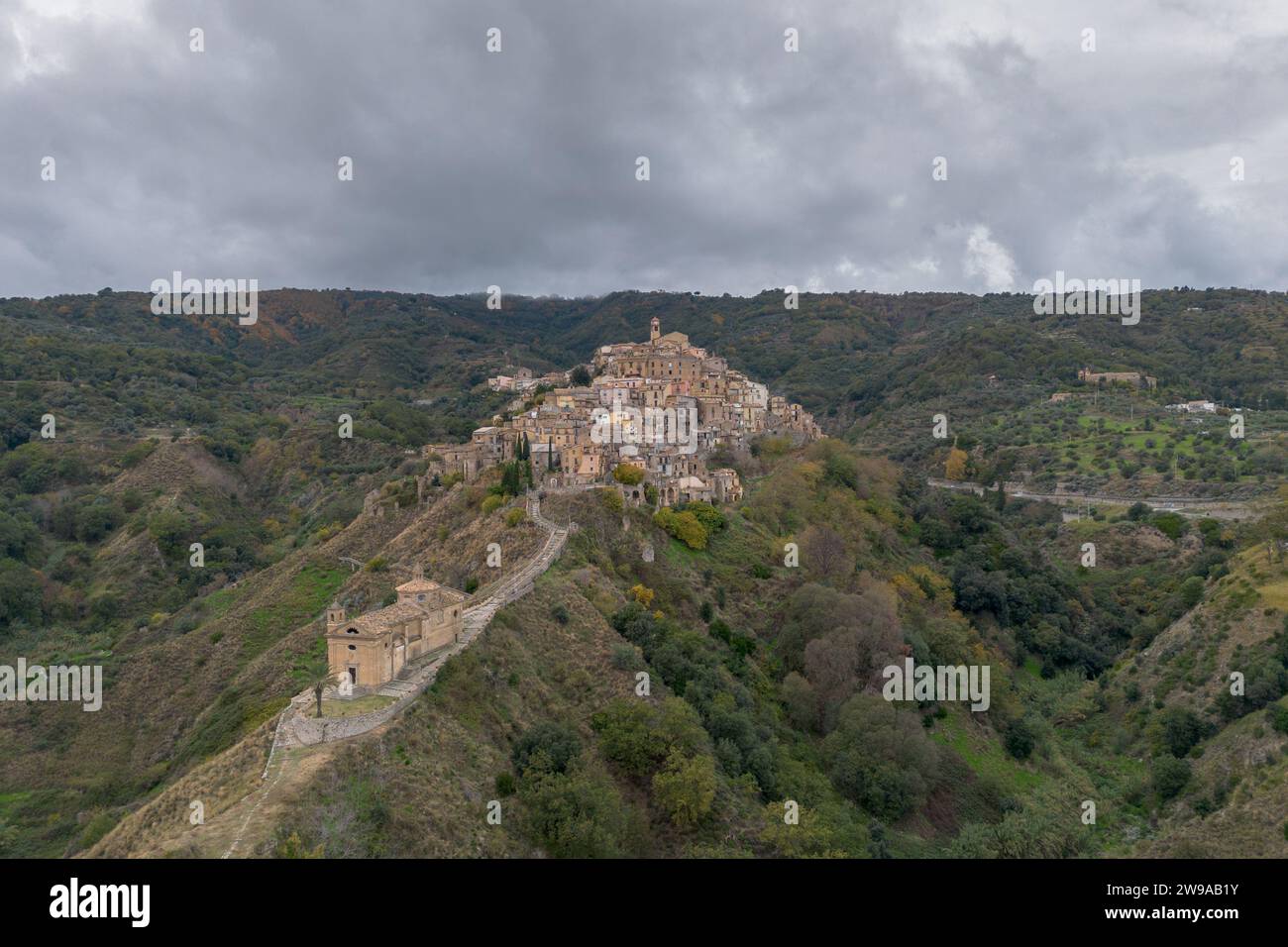 Badolato, Italy - 15 December, 2023: drone perspective of the ...