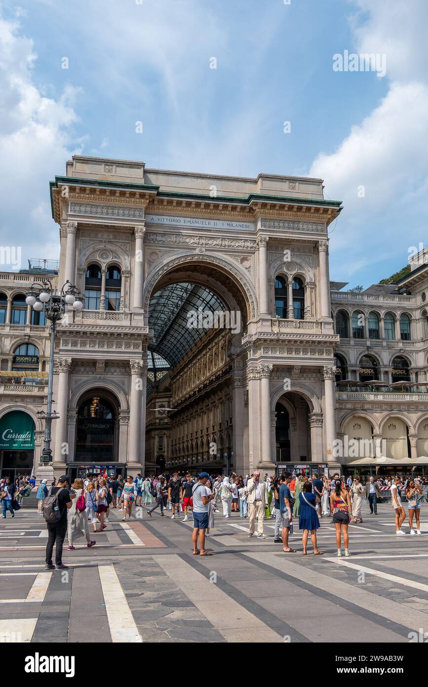 Milan, Italy, July 31, 2023. The Galleria Vittorio Emanuele II is a ...