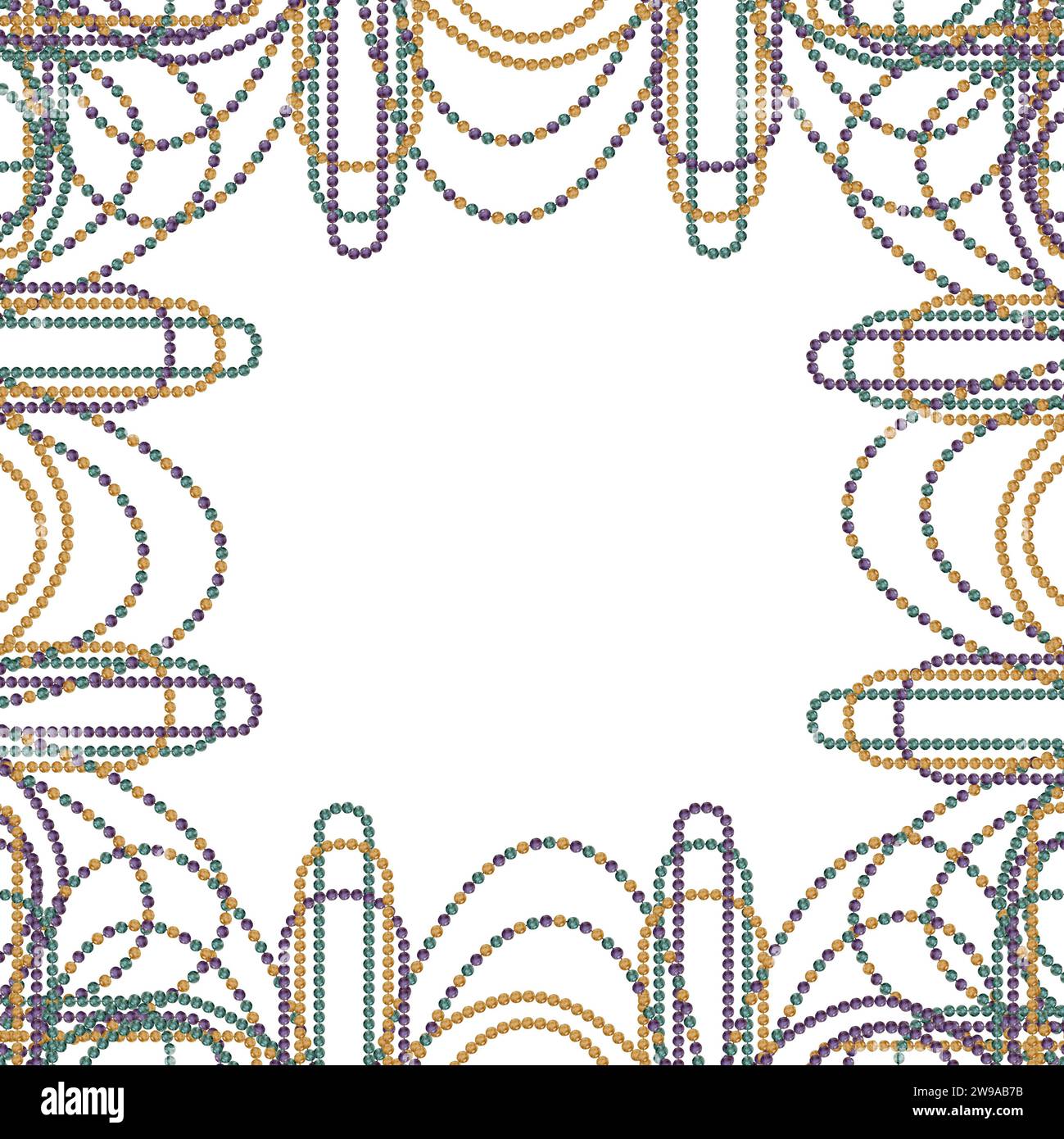 Hand drawn watercolor Mardi Gras carnival symbols. Garland hanging ...