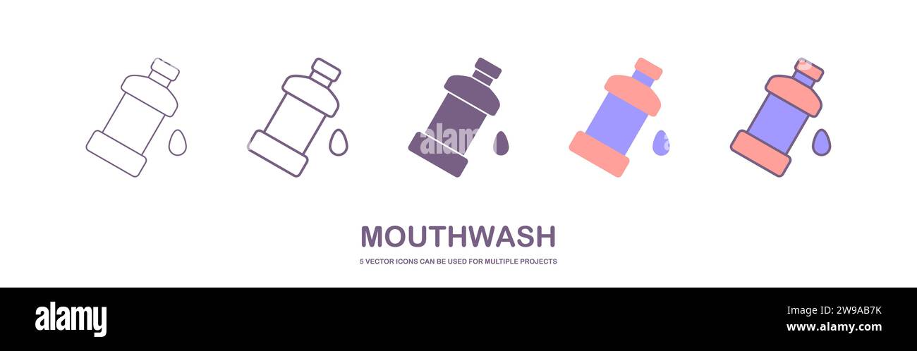 mouthwash icon. Thin, Light Regular And Bold style design isolated on ...