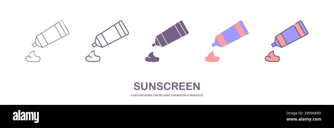 Sun protection line icon Cut Out Stock Images & Pictures - Alamy