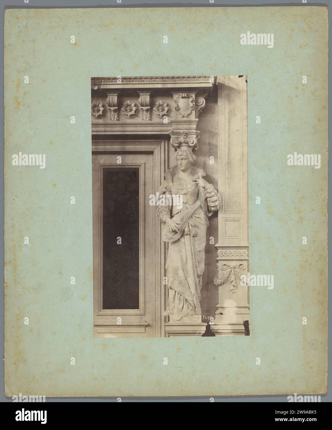 Lute playing caratide for a building, c. 1875 - c. 1900 photograph ...