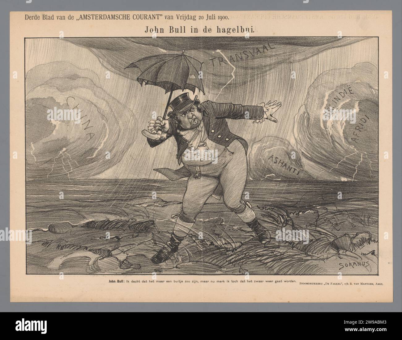 John Bull in De Hagelbui, Petrus van Geldorp, 1900 Amsterdam paper ...