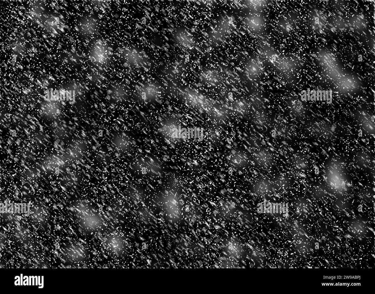 Realistic heavy snowfall overlay isolated in black background abstract ...