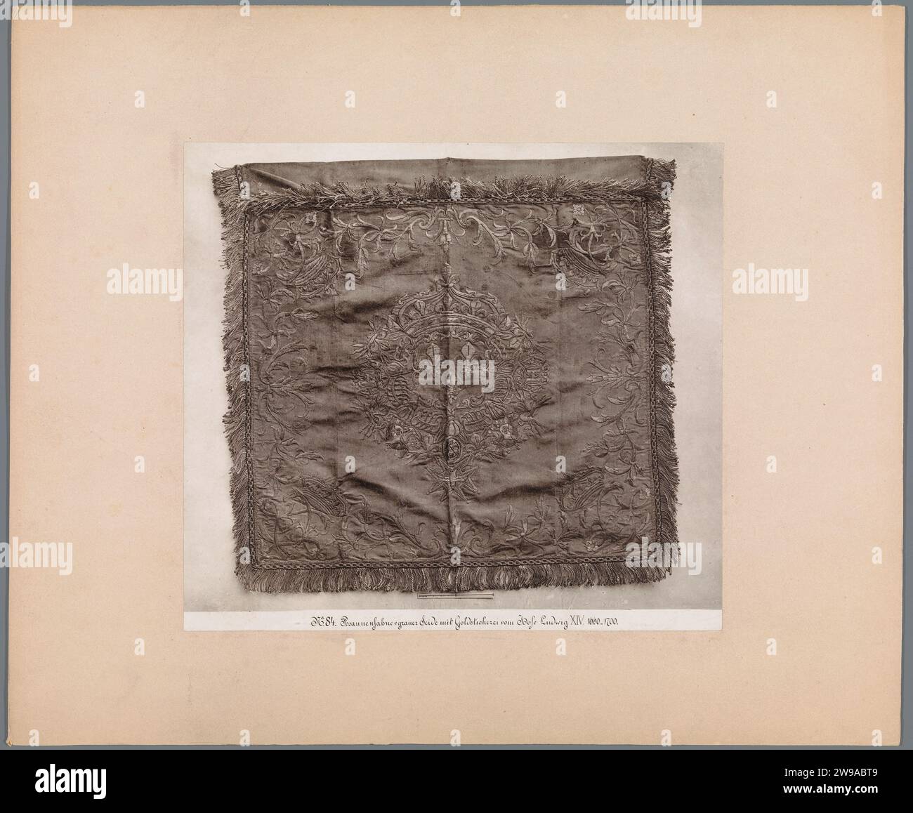 Banier for a trombone of the court of Ludwig XIV decorated with Fleur ...