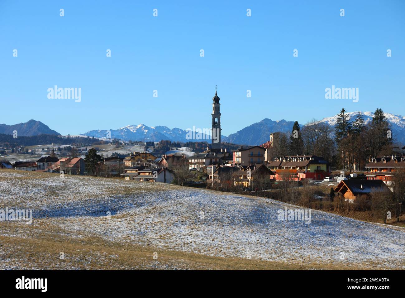 mountain plateau and the town of CANOVE near the town of ASIAGO in ...