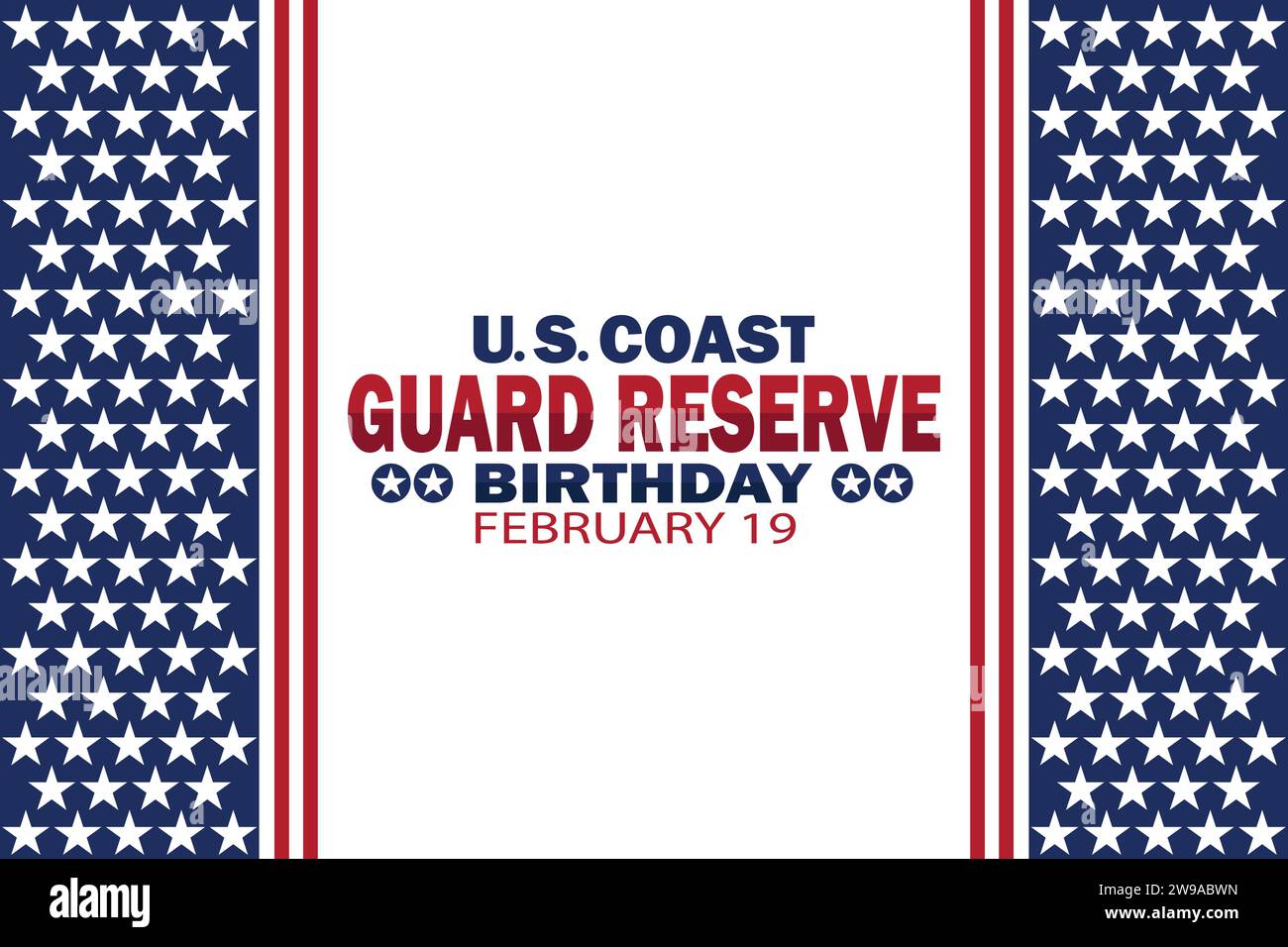 US Coast Guard Reserve Birthday. February 19. Holiday concept. Template ...