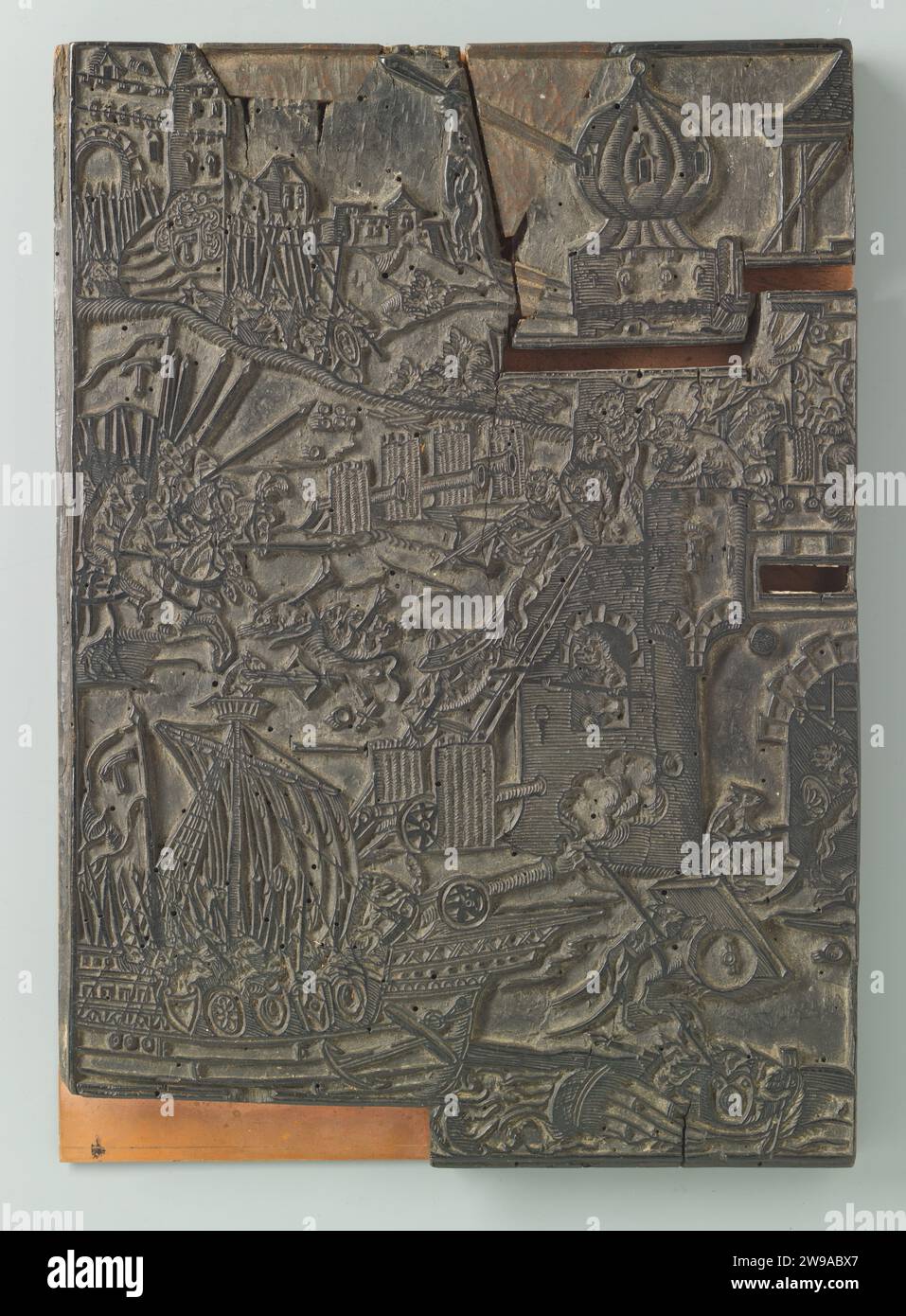 Het Rattenchip, 1500 - 1599 Wood block for the woodcut 'children who ...