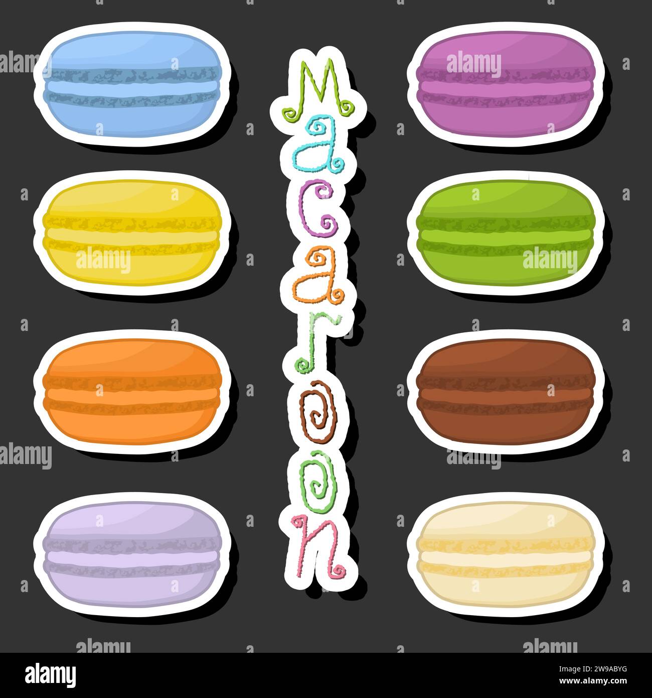 Illustration on theme fresh colorful macarons for morning breakfast ...