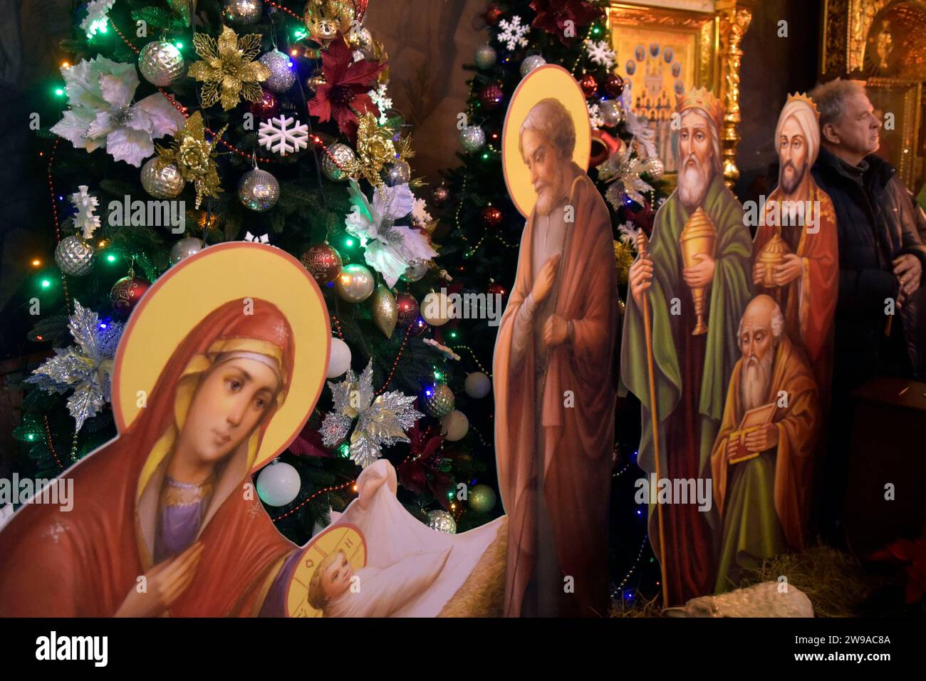 Non Exclusive: VINNYTSIA, UKRAINE - DECEMBER 25, 2023 - Nativity scene ...