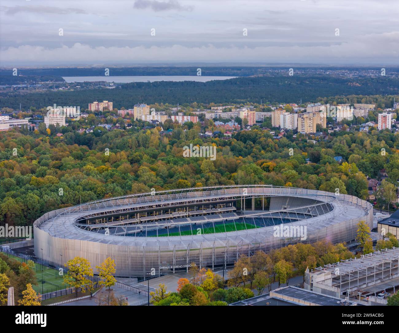 Aerial view of newly in 2022 reconstructed Kaunas Darius and Girenas ...