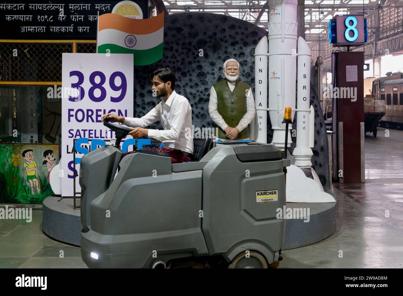 A statue of Indian PM Narendra Modi at Chhatrapati Shivaji Maharaj ...