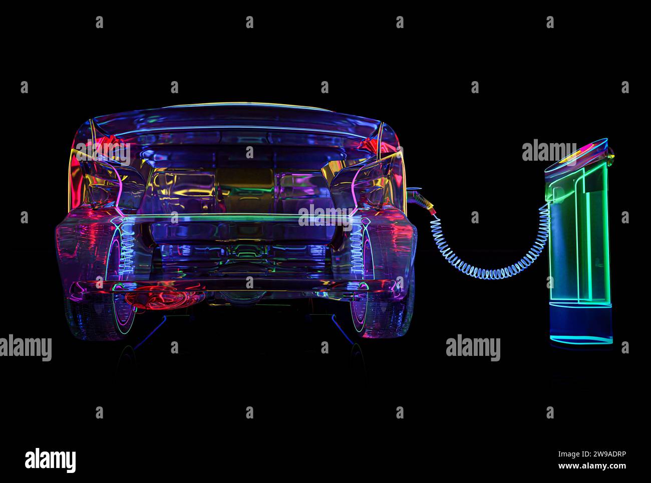 Glass Glowing Electric Car Charging Stock Photo - Alamy