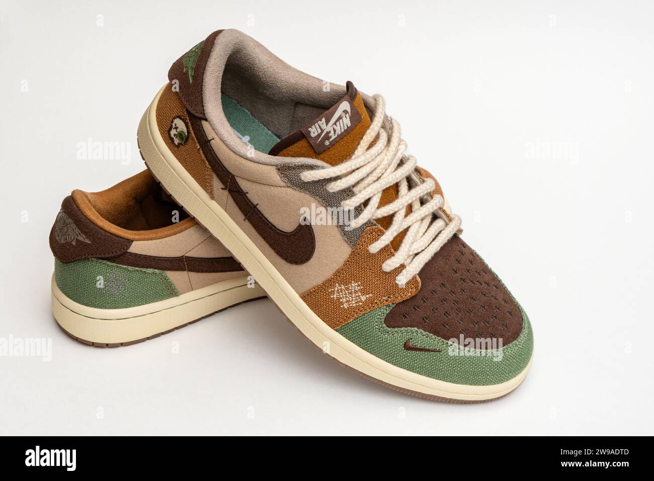 Izhevsk, Russia - December 14 2023: Stylish Nike Air Jordan Low Voodoo ...