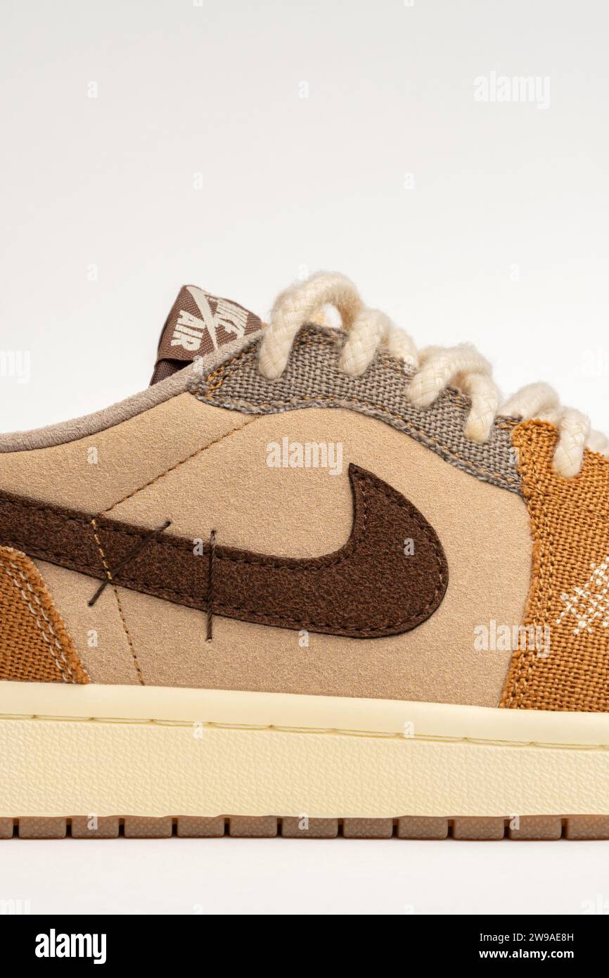 Izhevsk, Russia - December 14 2023: Nike Air Jordan Low Voodoo sneakers ...