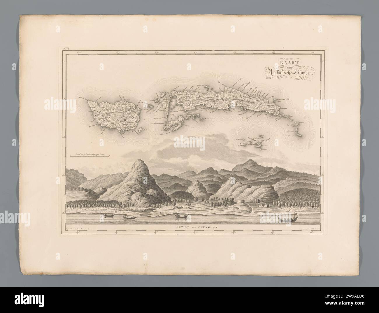 Map of Pulau Seram and Pulau Buru with a face underneath one of the ...