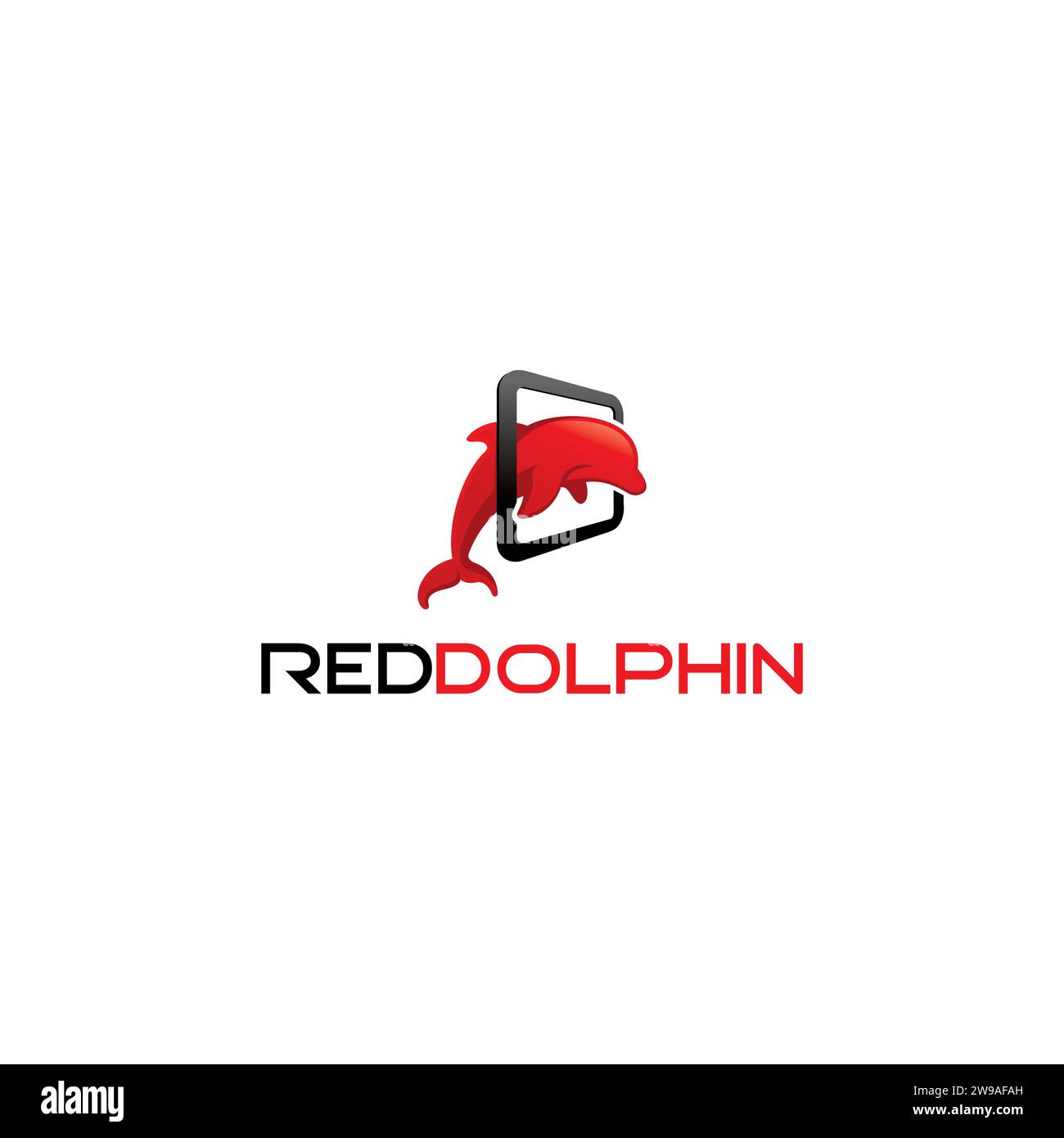 Red Dolphin Jump Logo. Dolphin Fish Logo Stock Vector Image & Art - Alamy