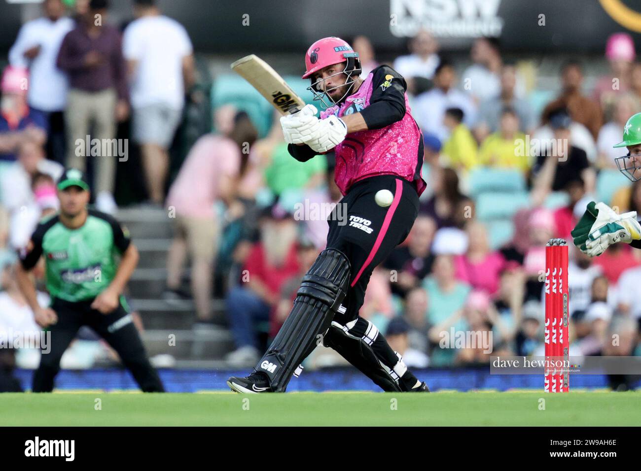 SYDNEY, AUSTRALIA - DECEMBER 26: Sydney Sixers player James Vince hits ...