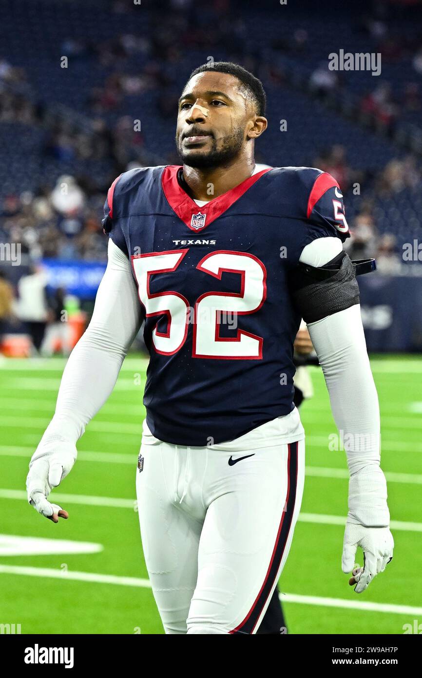 Houston Texans defensive end Jonathan Greenard (52) looks on prior to ...