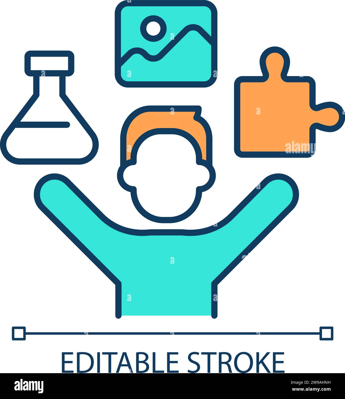 2D editable simple thin line identify your skills icon Stock Vector Image & Art - Alamy