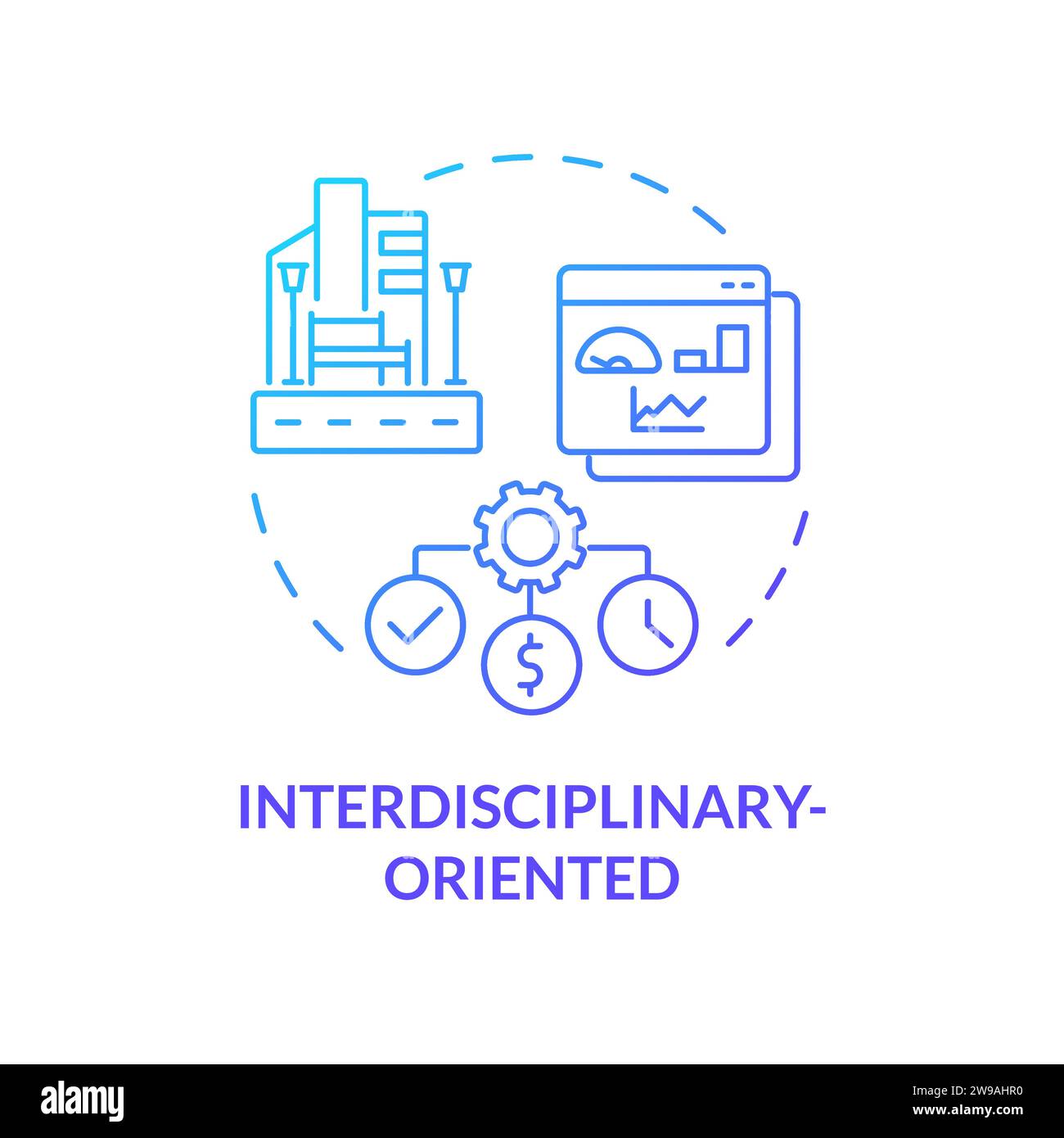 Thin line gradient interdisciplinary oriented icon concept Stock Vector ... Thin line gradient interdisciplinary oriented icon concept Stock Vector ...