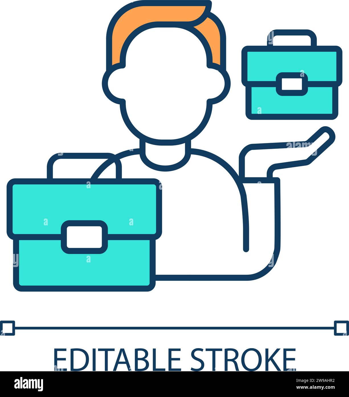 2D editable simple thin line side hustles icon Stock Vector Image & Art ...