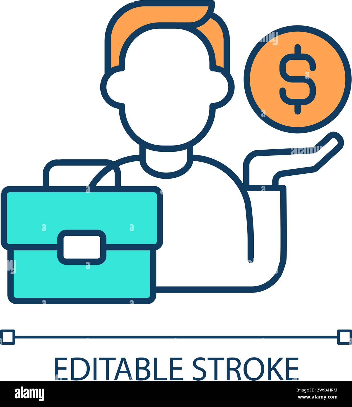 2D editable simple thin line set competitive rates icon Stock Vector ...