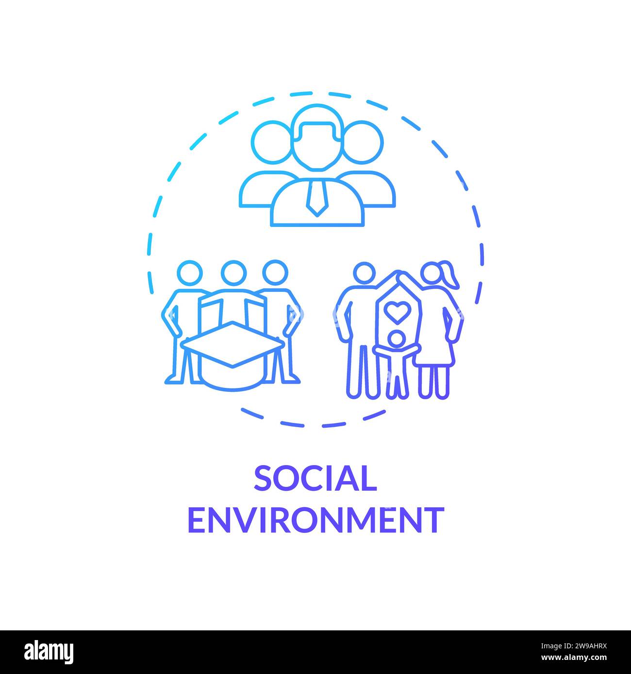 Thin line simple gradient social environment icon concept Stock Vector Image & Art - Alamy