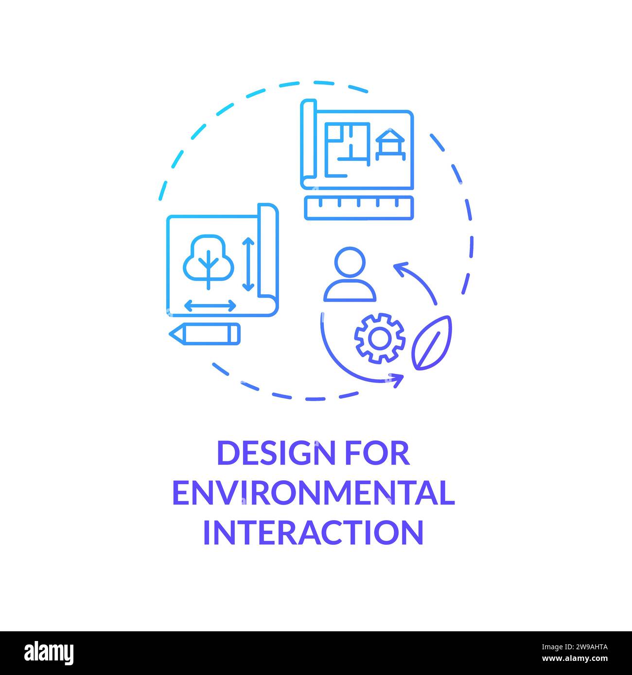 Linear design for environmental interaction icon concept Stock Vector ...