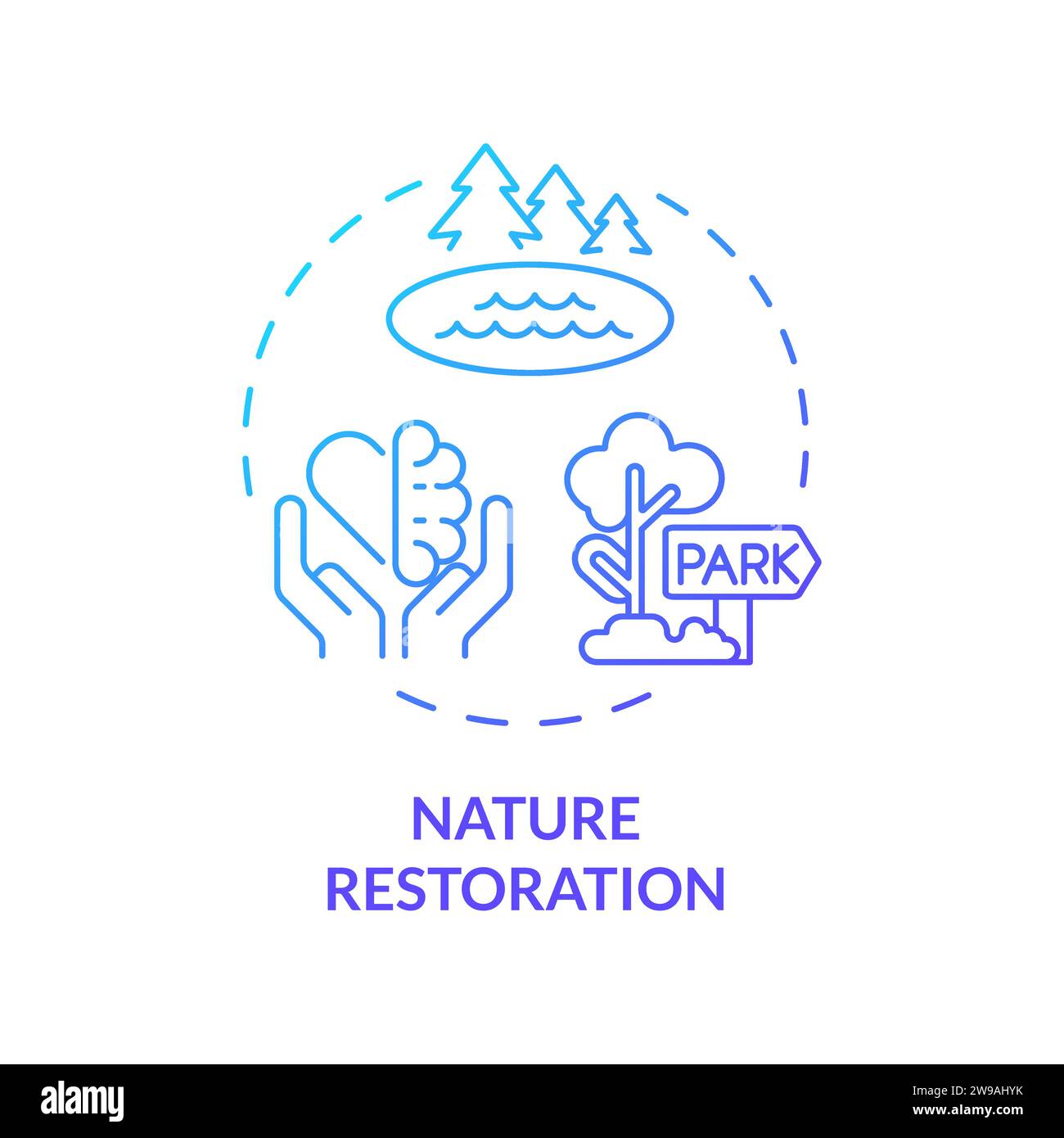 Thin line simple gradient nature restoration icon concept Stock Vector ... Thin line simple gradient nature restoration icon concept Stock Vector ...