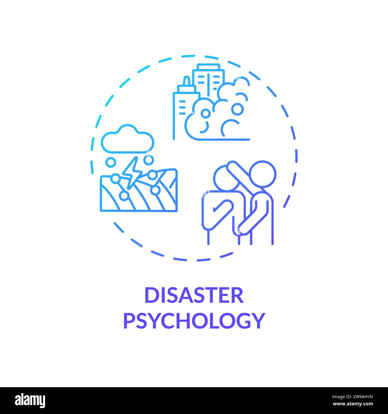 Thin line simple gradient disaster psychology icon concept Stock Vector Image & Art - Alamy