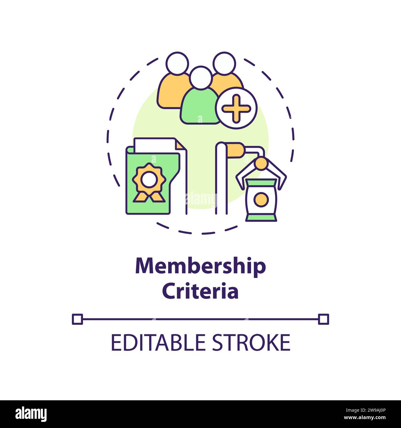 Thin line creative colorful membership criteria icon concept Stock ...