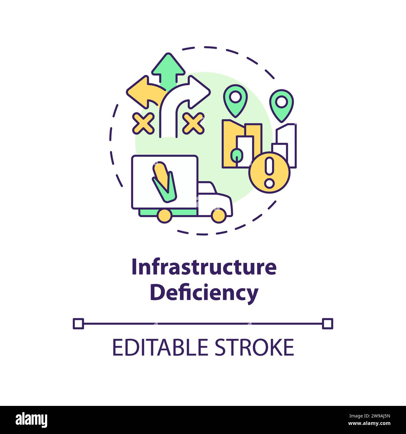 Thin line colorful infrastructure deficiency icon concept Stock Vector ... Thin line colorful infrastructure deficiency icon concept Stock Vector ...
