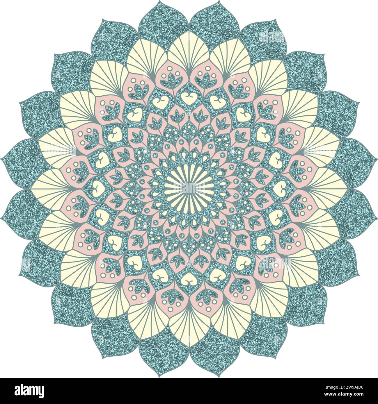 Flower Mandala with glitter effect Stock Vector Image & Art - Alamy
