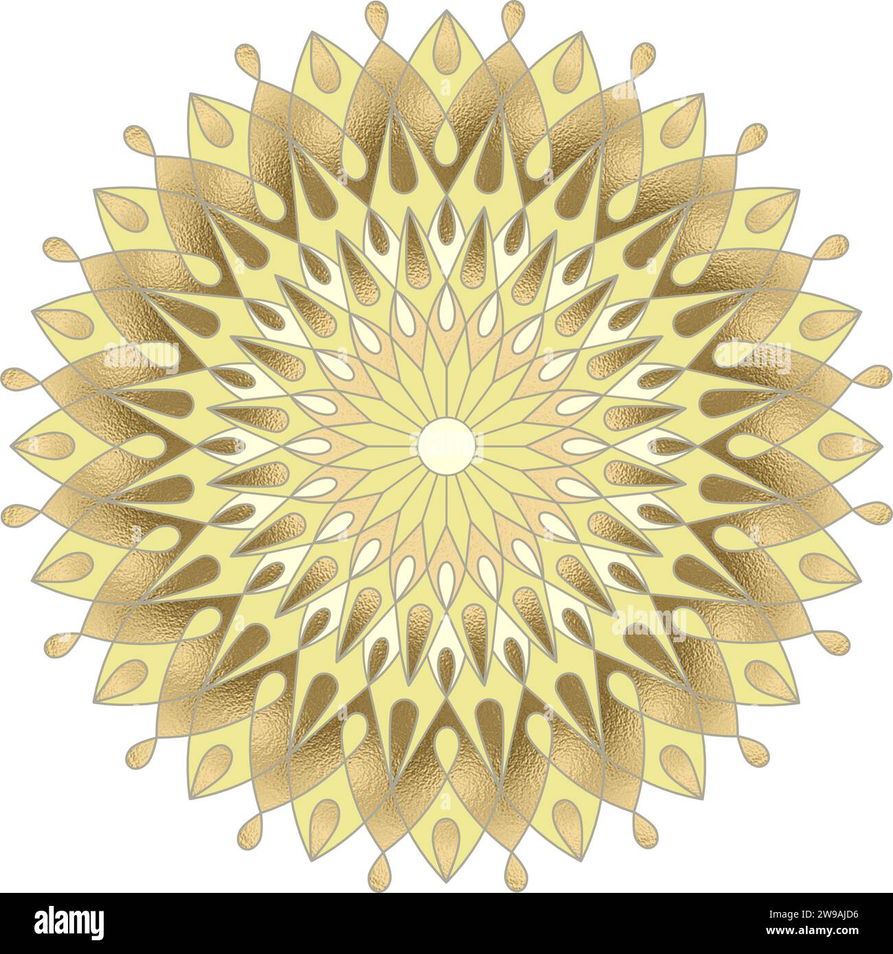 Sun flower Mandala in yellow with gold effect Stock Vector Image & Art ...