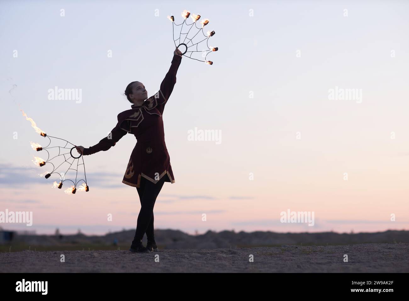 Professional performer fire show in hi-res stock photography and images ...