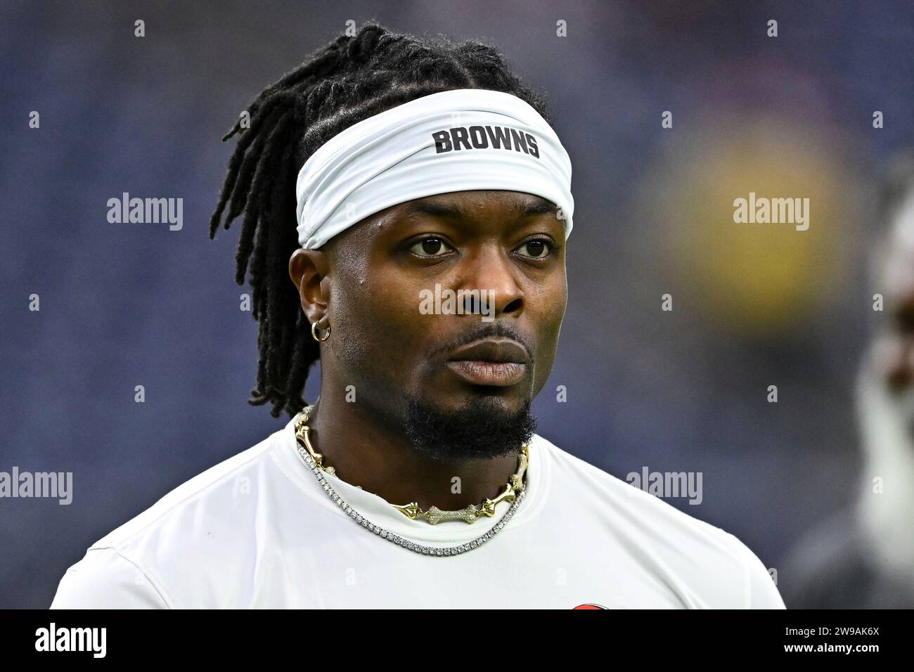 Cleveland Browns wide receiver Marquise Goodwin looks on prior to an ...