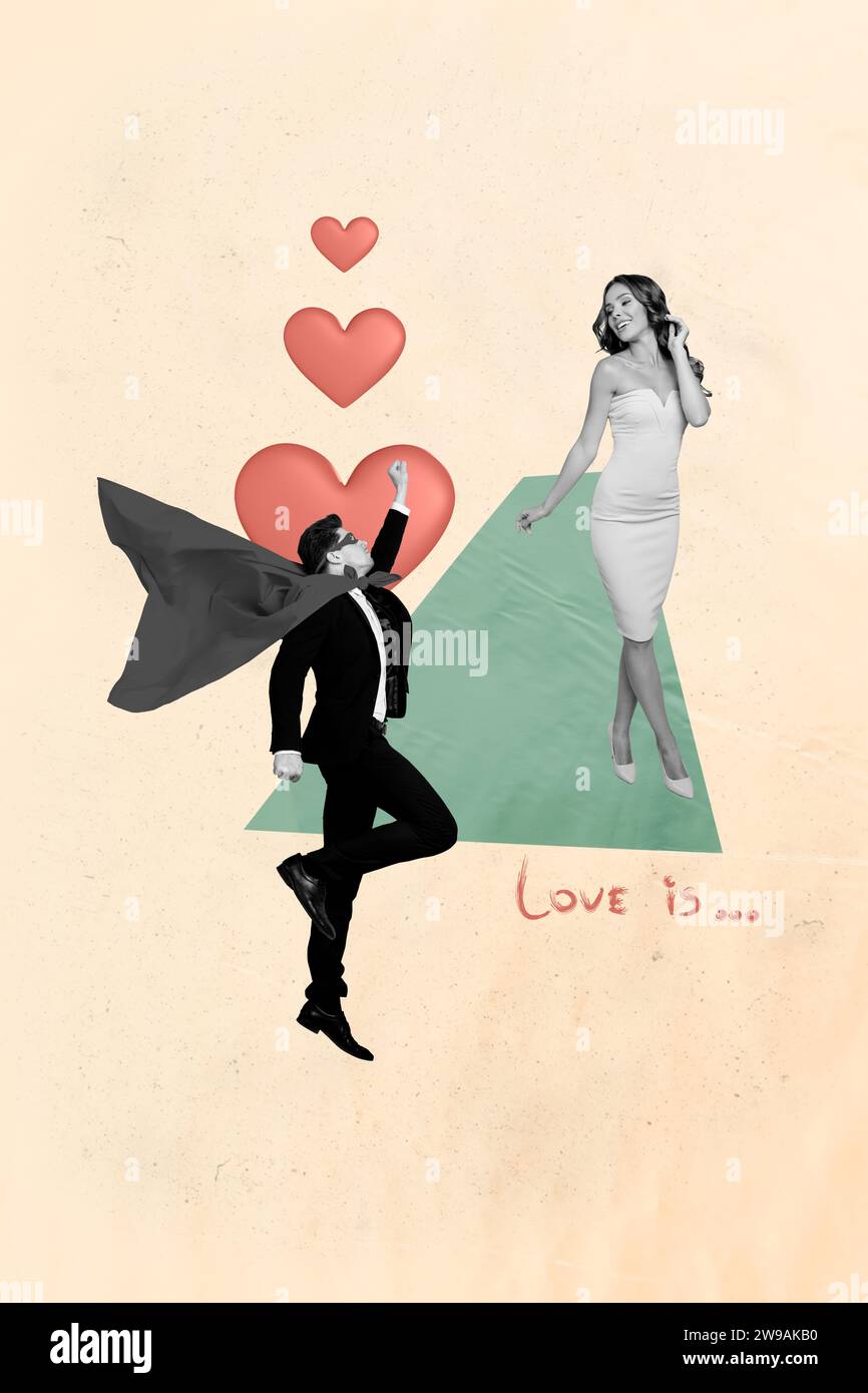 Vertical image collage of memorable event marriage day young husband ...