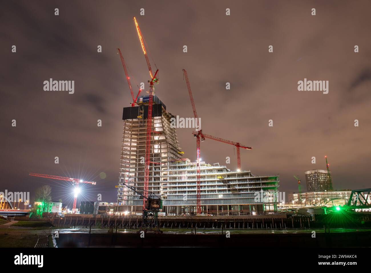Hamburg, Germany, December 25, 2023 - Signa's Elbtower construction ...