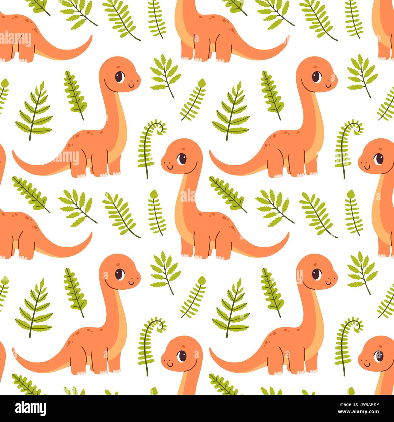 Cute dinosaur seamless pattern. Cute colored dinosaurs for nursery ...