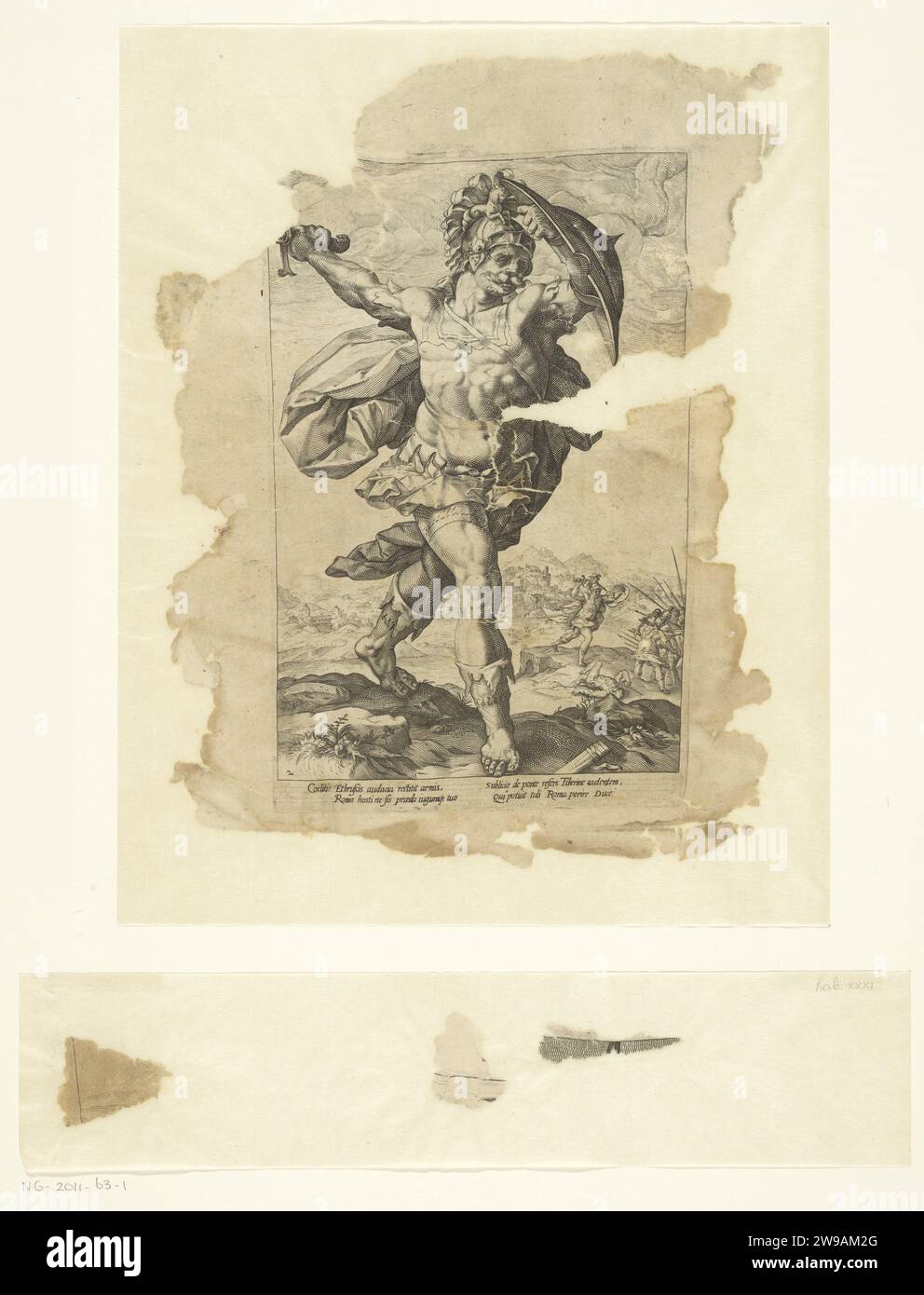 Horace Codes en fragmenten, anonymous, after Hendrick Goltzius, 1586 - 1596 print The hero ...