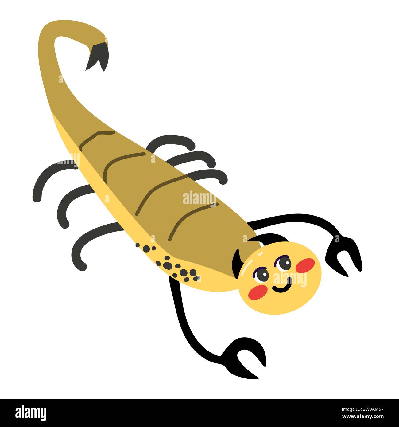 Cartoon happy insect scorpion - baby animal. Vector illustration in ...