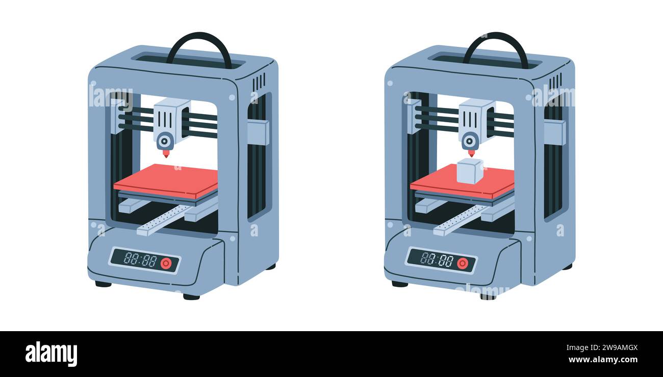 3d printer concept. Machine makes polymer volume object. Plastic ... 3d printer concept. Machine makes polymer volume object. Plastic ...