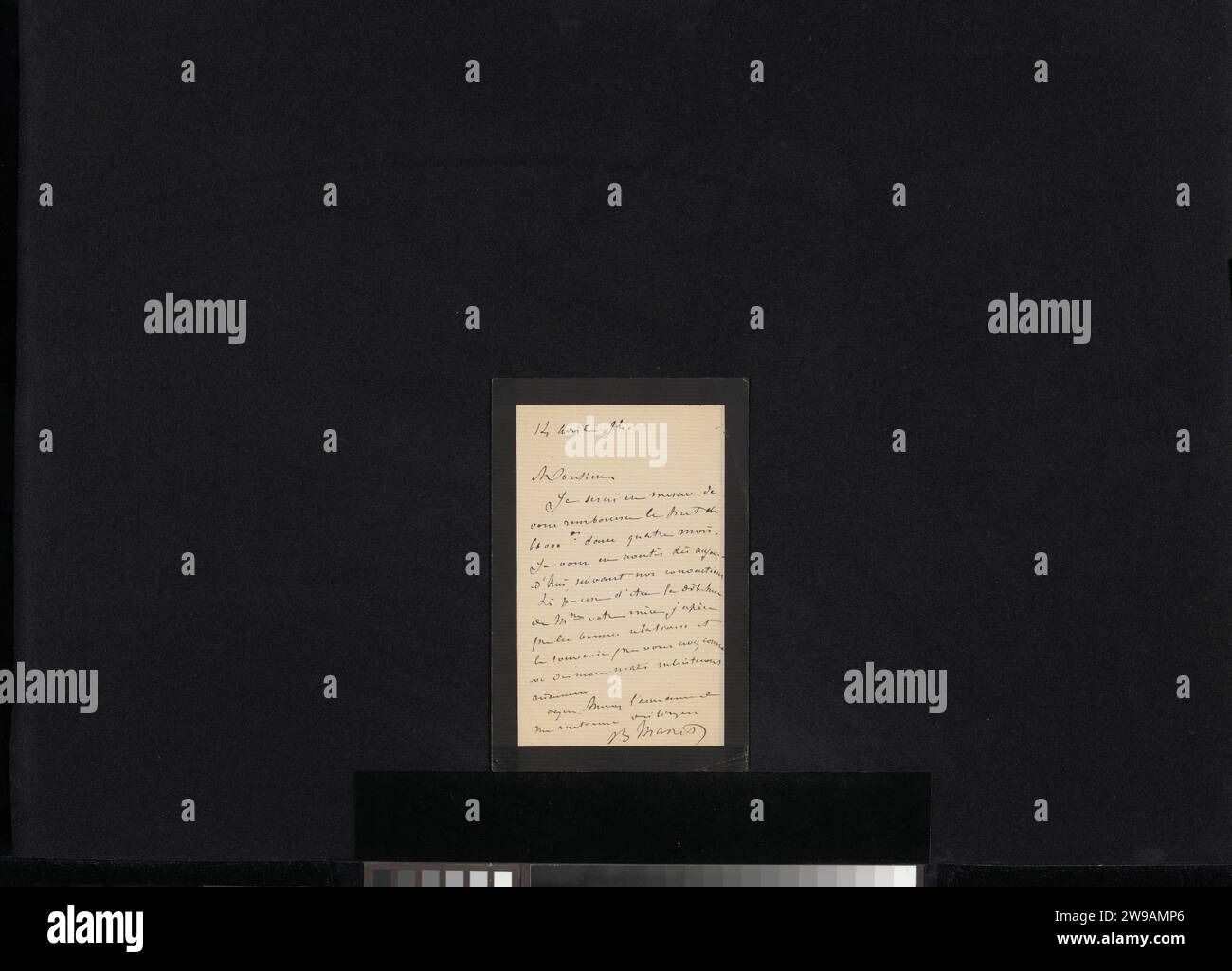 Letter to Anonymous, Berthe Morisot, 1892 letter paper. ink writing ...