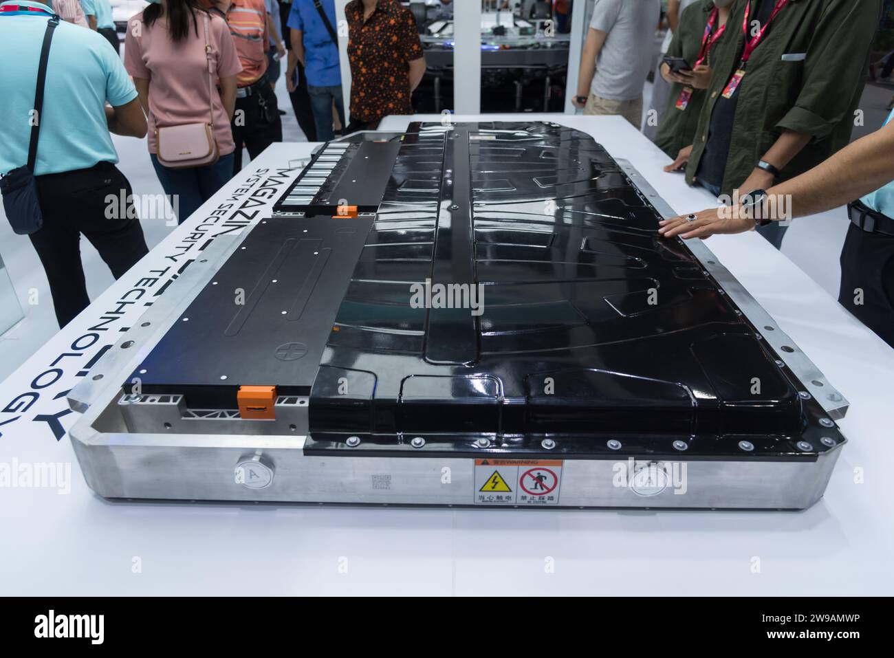 Bangkok,Thailand - 6 Dec, 2023: Battery pack model of Aion model show ...
