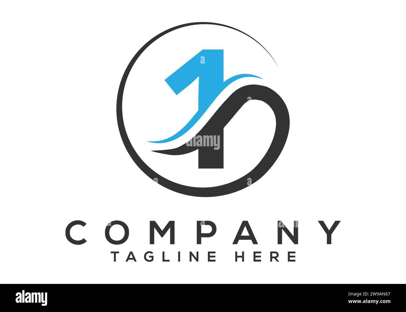 Initial Monogram Letter 1 Logo Design Vector Template. Modern letter ...