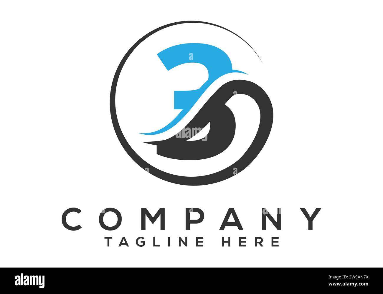 Initial Monogram Letter 3 Logo Design Vector Template. Modern letter ...