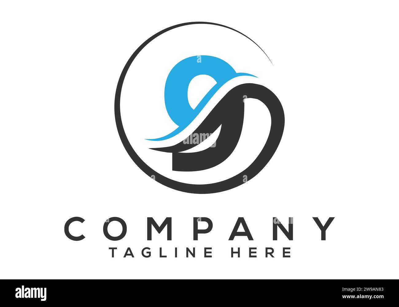 Initial Monogram Letter 9 Logo Design Vector Template. Modern letter ...