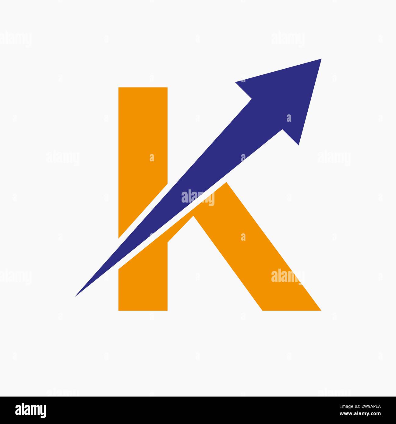 Initial Financial Logo On Letter K Concept With Growth Arrow Icon Stock ...